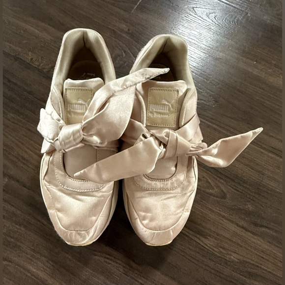 Puma | Shoes | Puma Womens Satin Bow Sneakers Cream | Poshmark